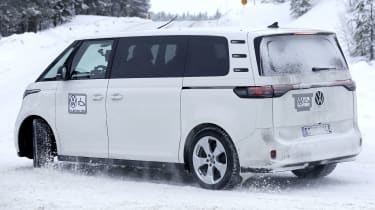 New Volkswagen ID. Buzz long wheelbase spy shots and teaser images | DrivingElectric